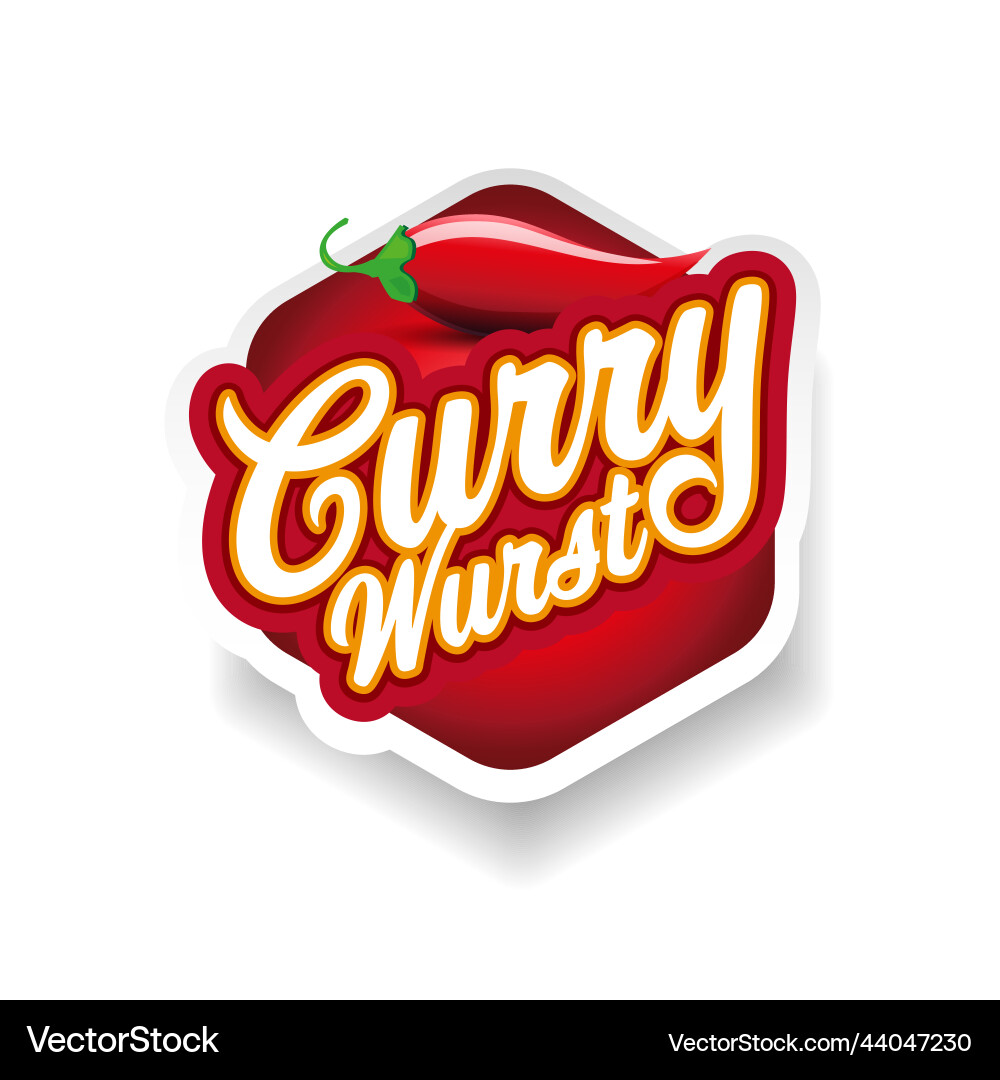Curry wurst german food sign Royalty Free Vector Image