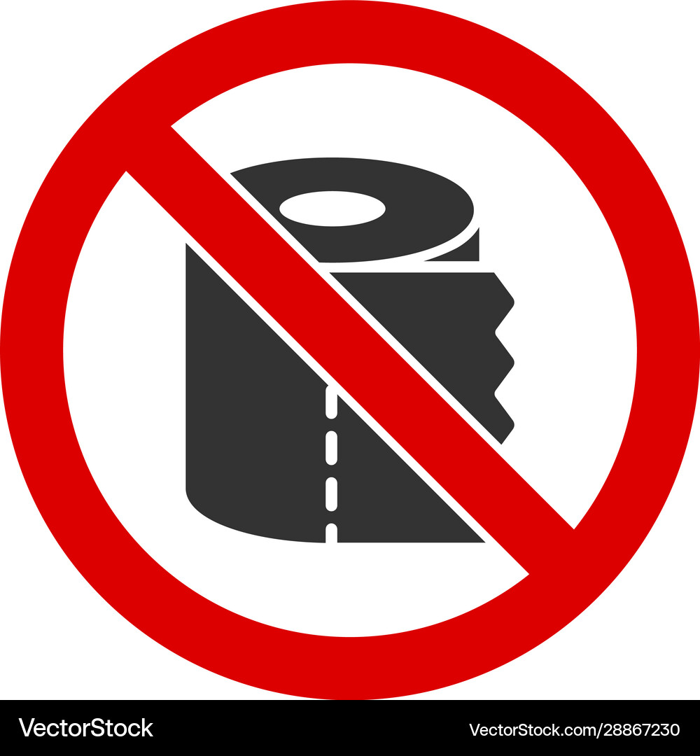 Flat no toilet paper icon Royalty Free Vector Image
