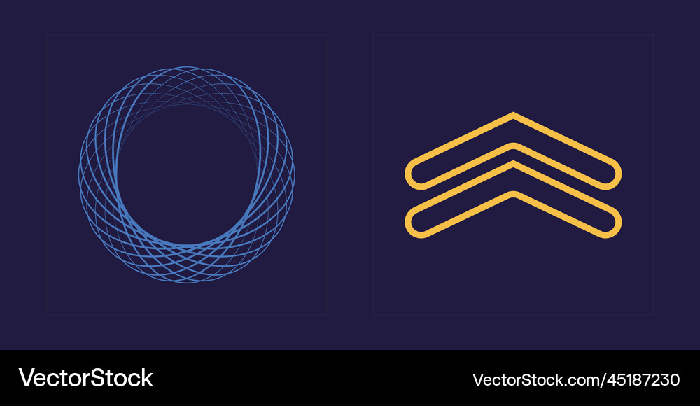 Graphic assets set retro futuristic Royalty Free Vector