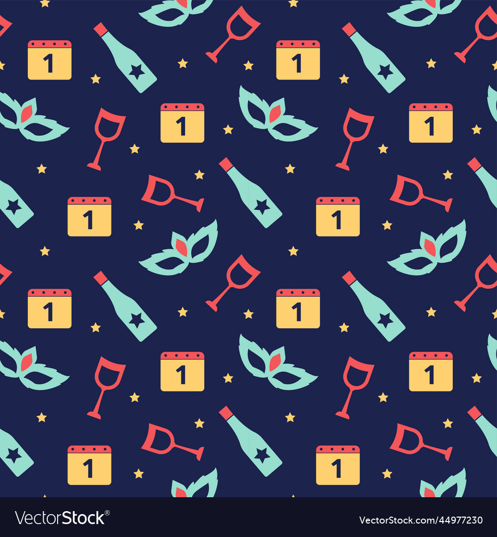 Happy new year 2023 seamless pattern design Vector Image