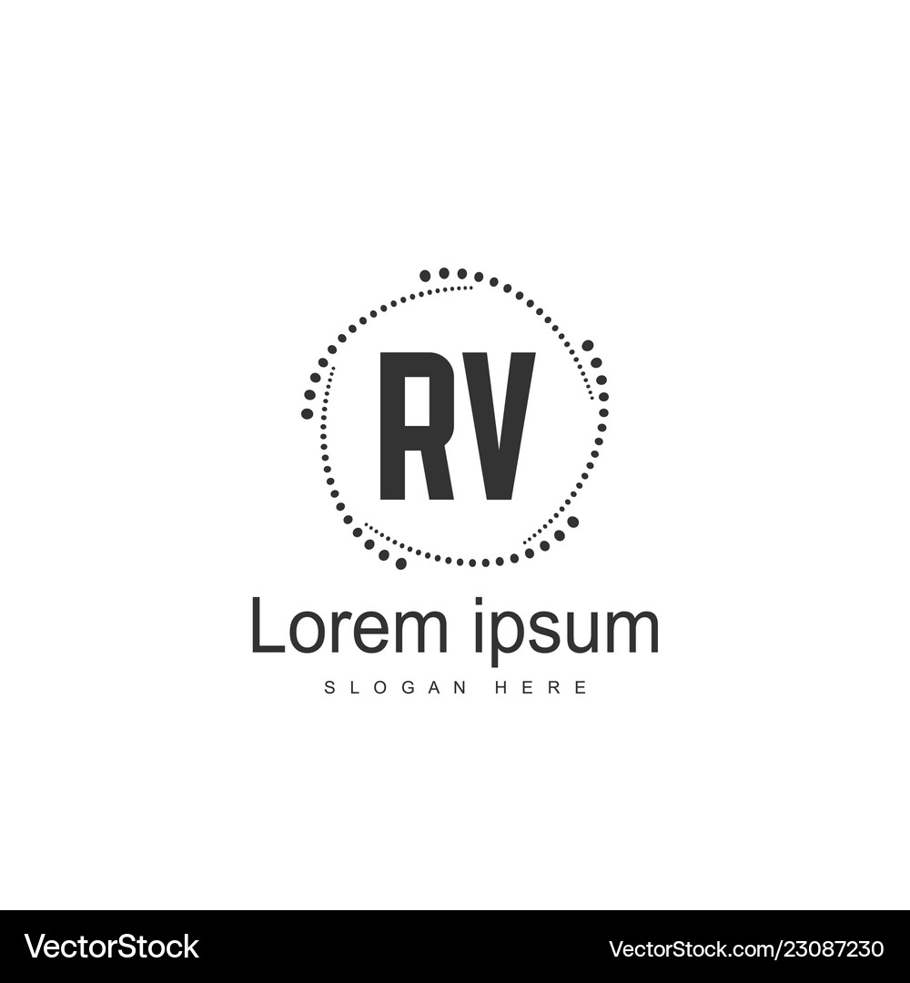 Initial rv logo template minimalist letter Vector Image