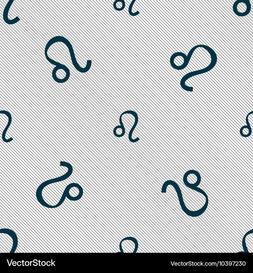 Leo zodiac sign seamless pattern with geometric Vector Image