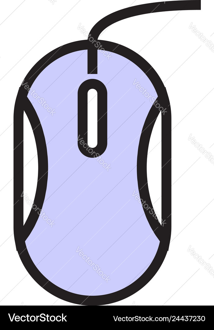 Mouse icon filled outline or line style Royalty Free Vector