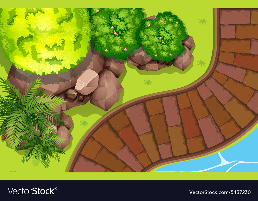 Path along a river Royalty Free Vector Image - VectorStock