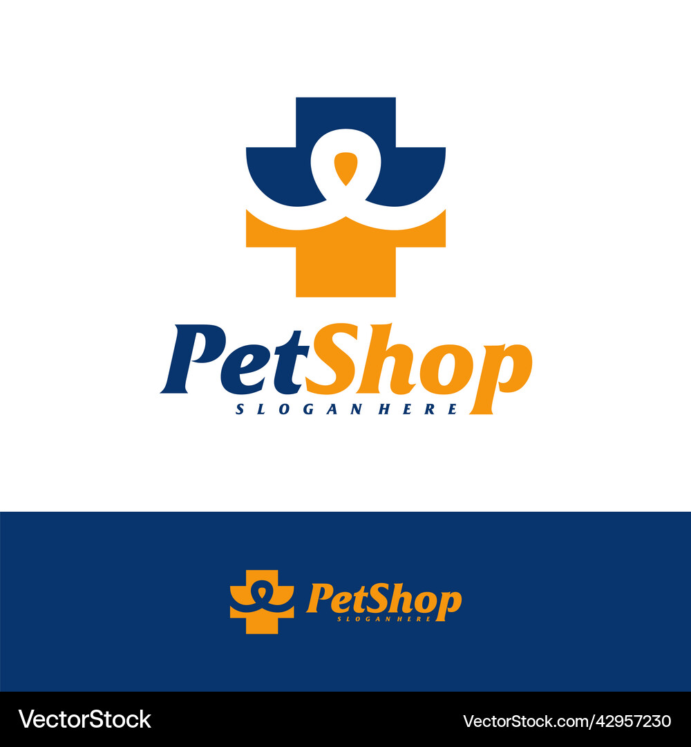 Pet health logo design template logo concept Vector Image