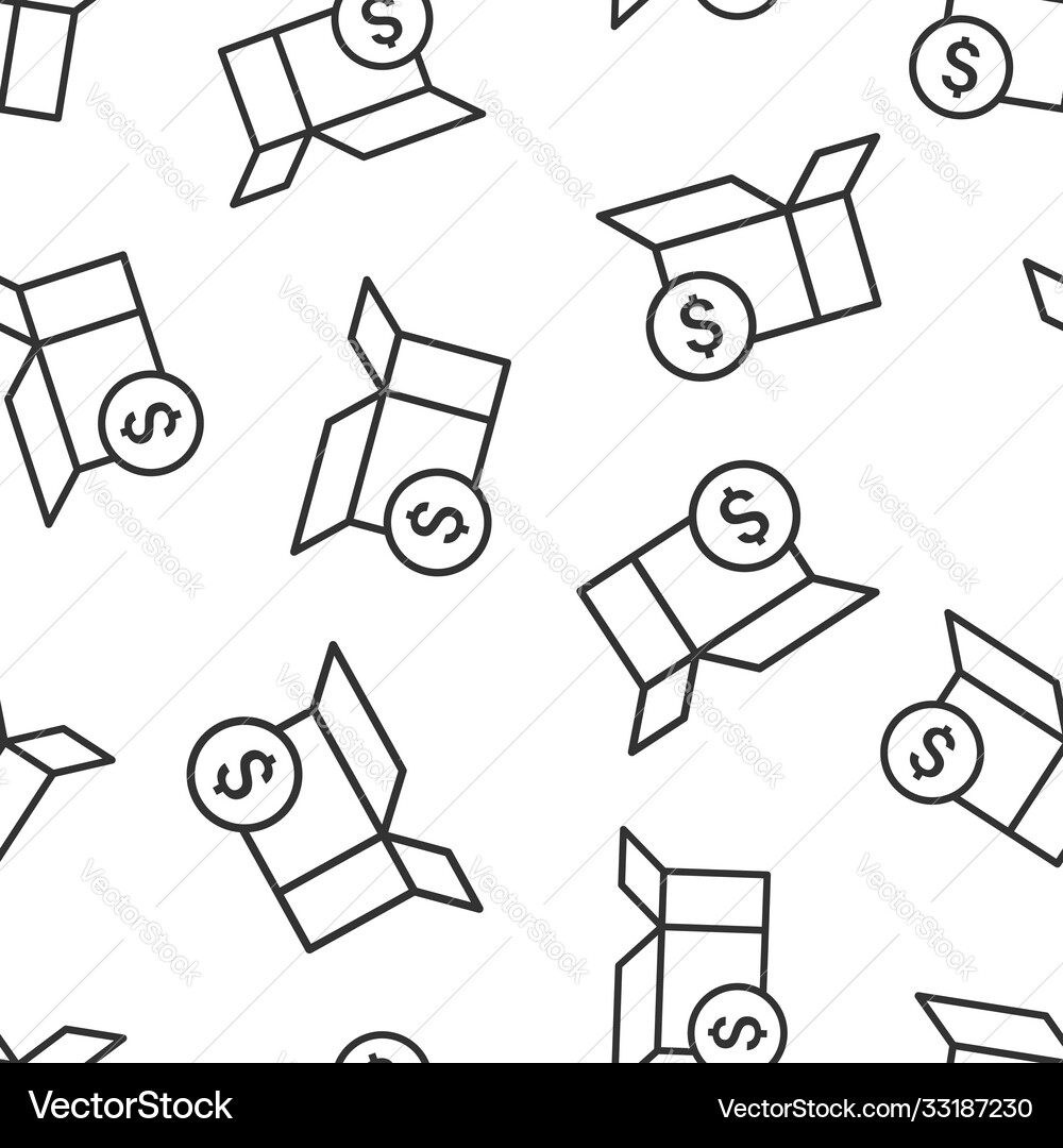Shipping box with dollar icon in flat style Vector Image