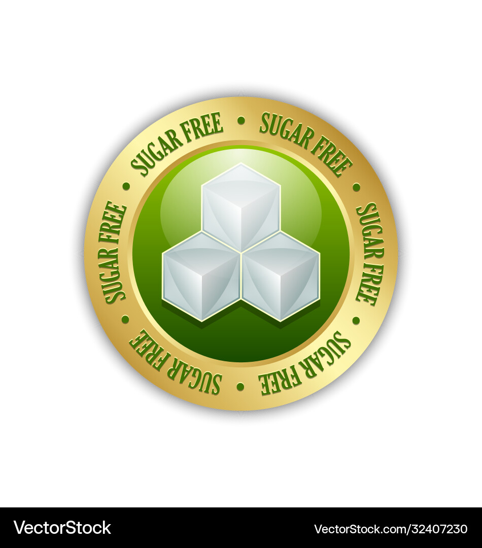 Sugar free badge placed on white background Vector Image