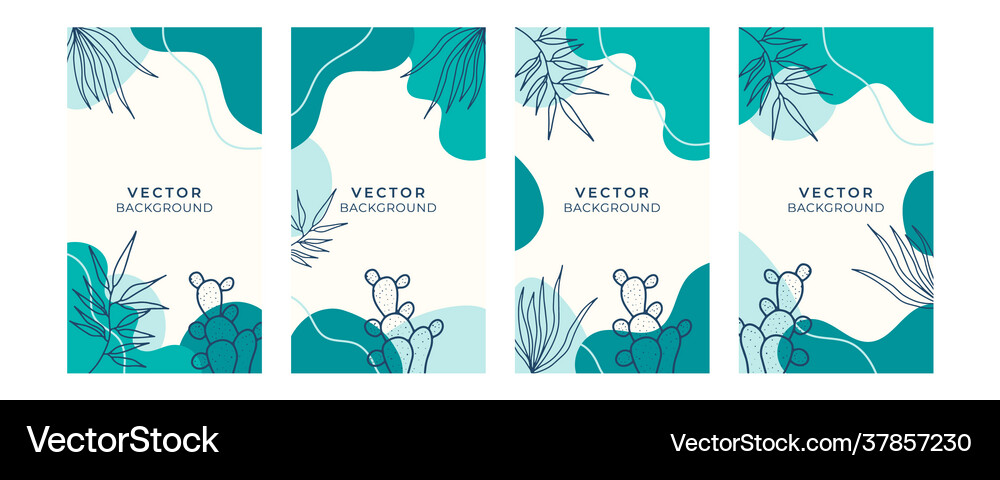 Trendy abstract portrait art templates Royalty Free Vector