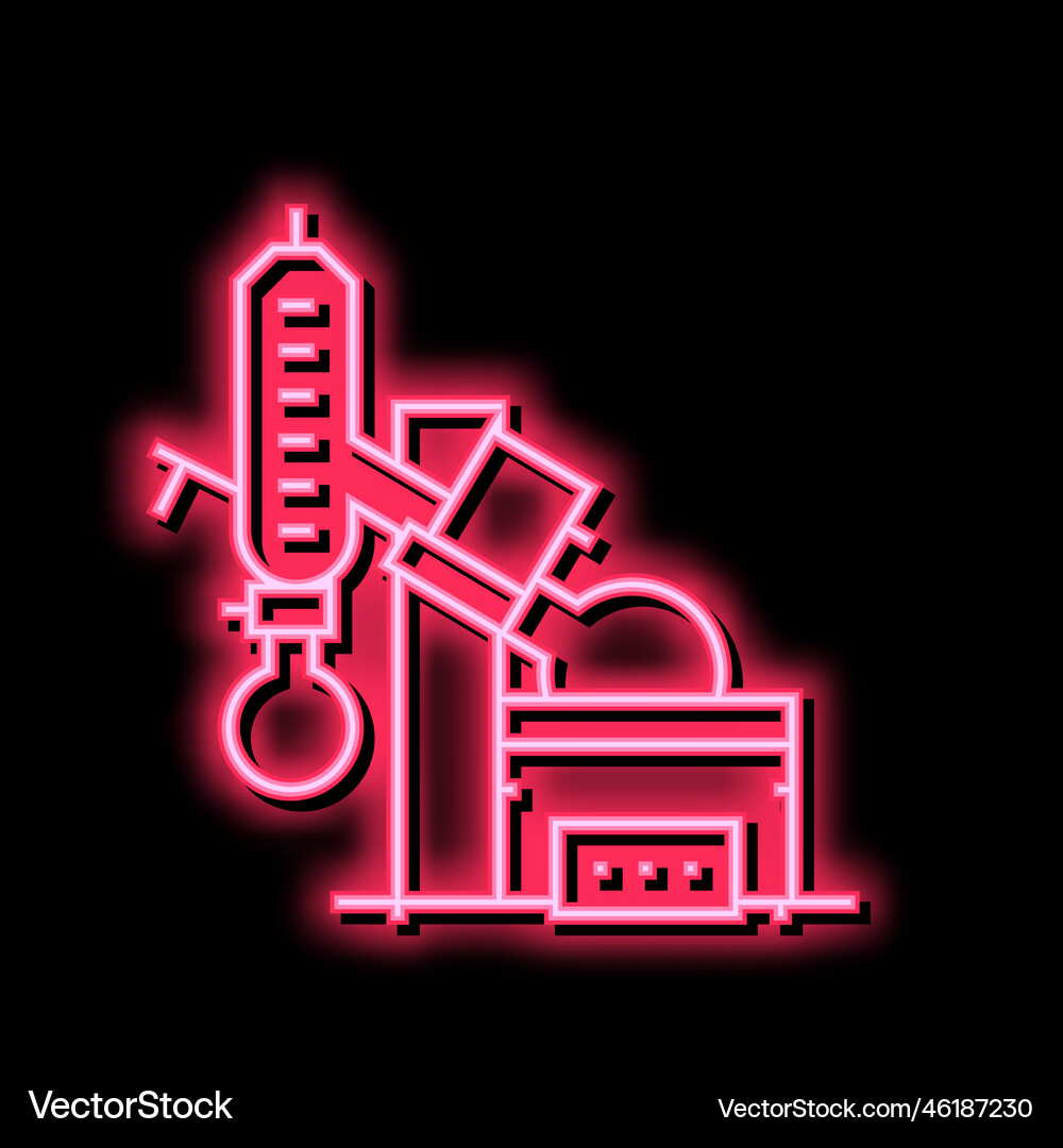 Vacuum evaporator neon glow icon Royalty Free Vector Image