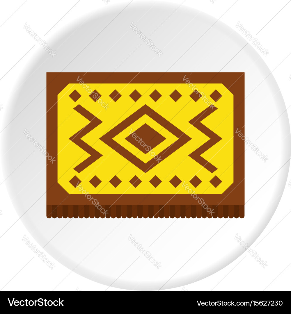 Yellow turkish carpet icon circle Royalty Free Vector Image