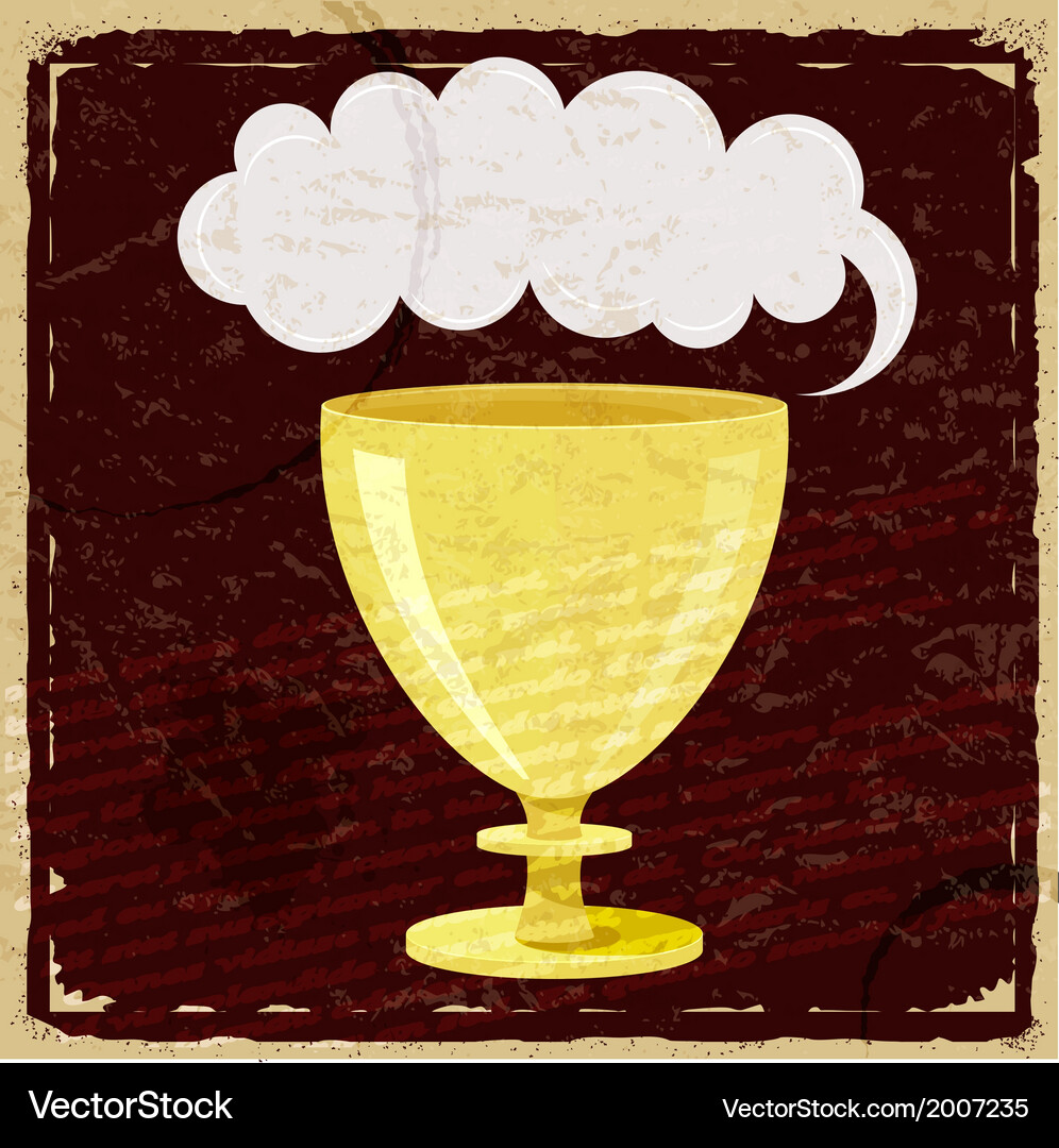 Cartoon cup on vintage paper background Royalty Free Vector