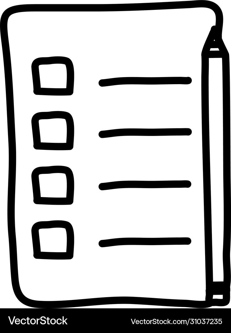 Checklist and pencil icon line style Royalty Free Vector