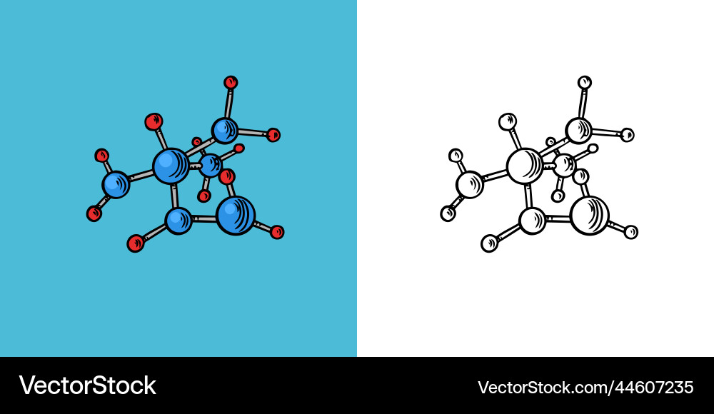 Chemical formula or molecule sketch medicine Vector Image