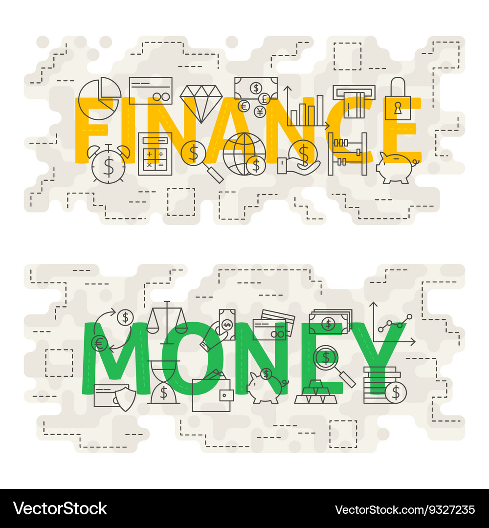 Finance money line art concept Royalty Free Vector Image