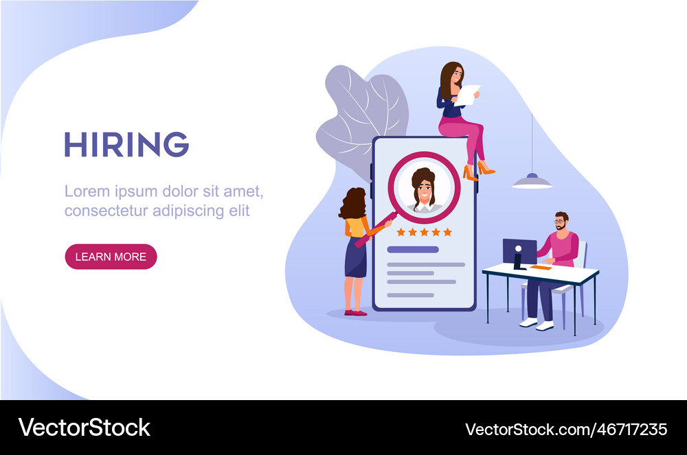 Landing page design template with cartoon Vector Image