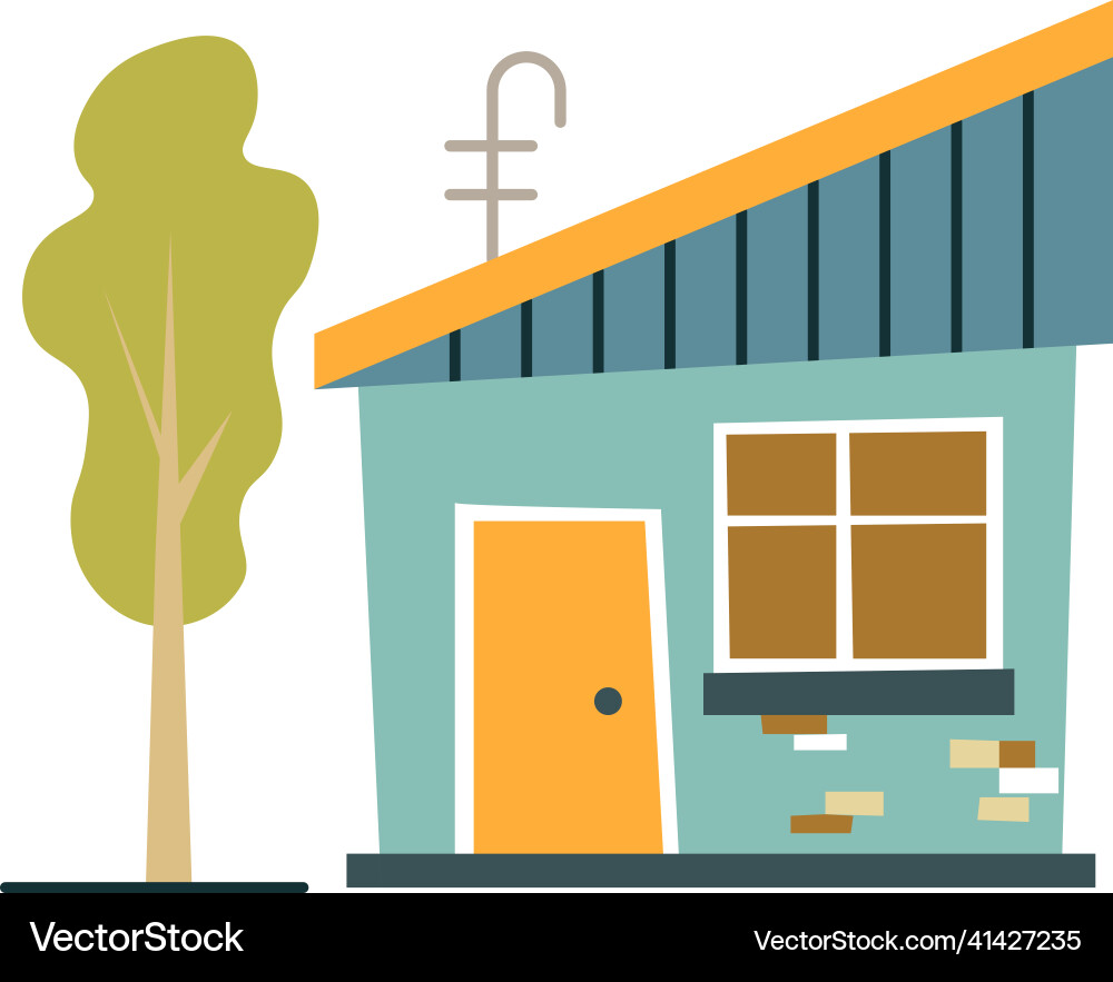 Modern house property building with tree Vector Image