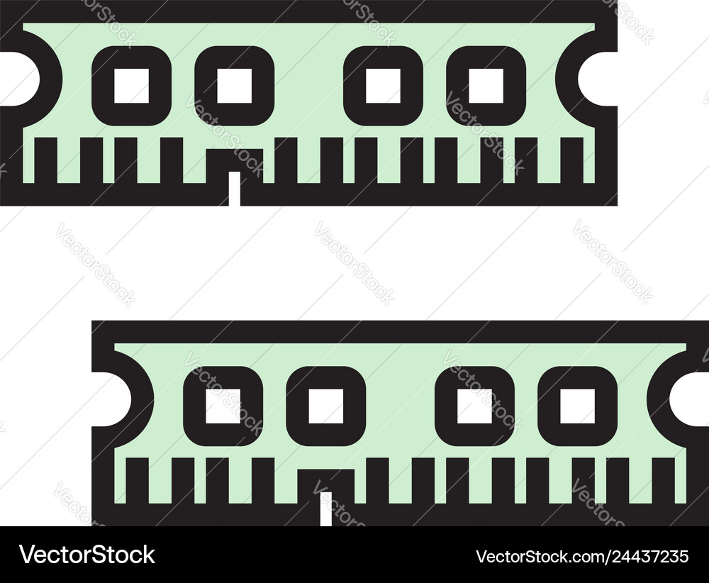 Ram icon filled outline or line style Royalty Free Vector