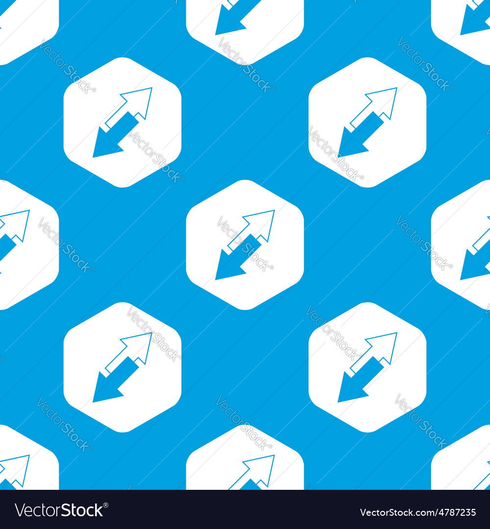 Tilted arrows hexagon pattern Royalty Free Vector Image