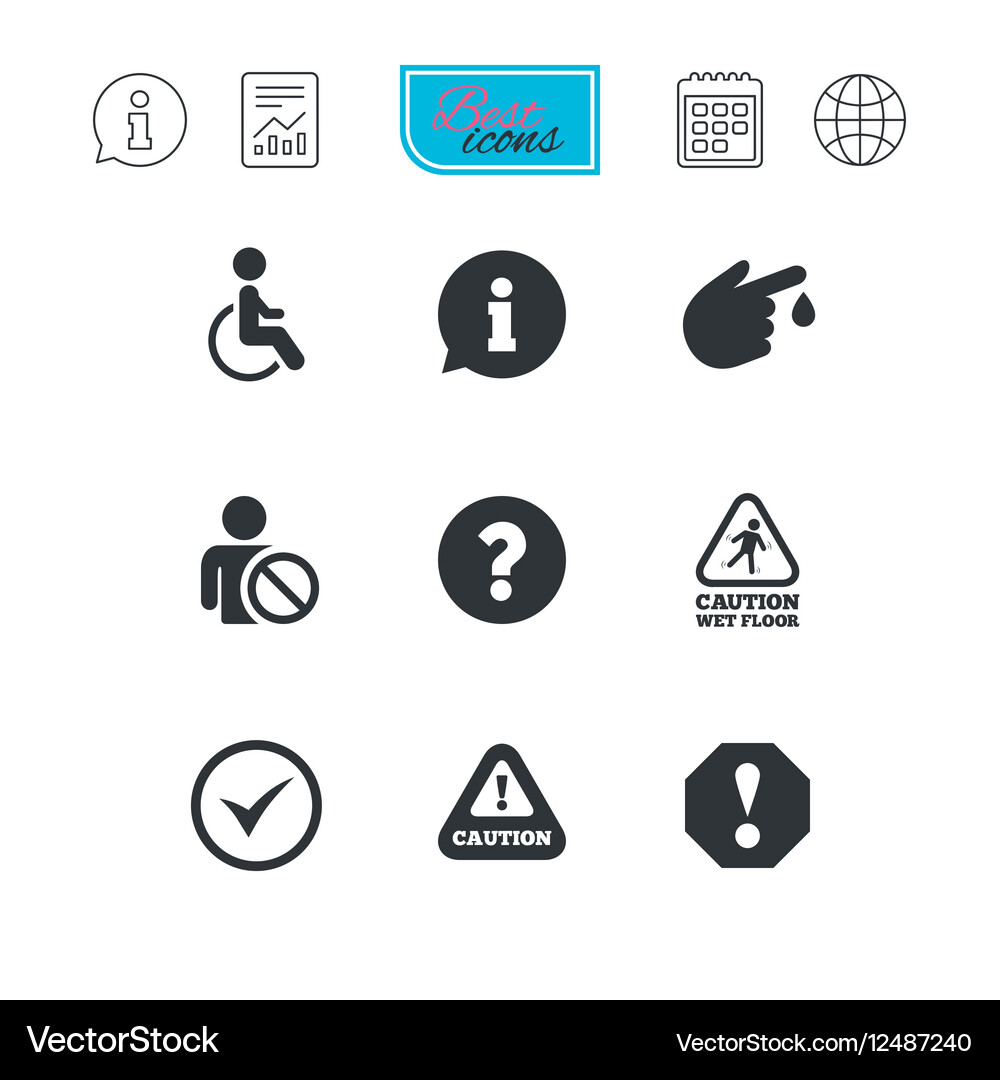 Attention notification icons Information signs Vector Image