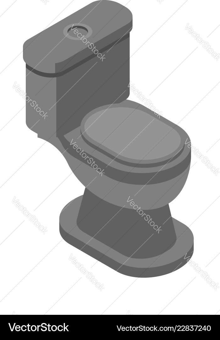 Black toilet icon isometric style Royalty Free Vector Image