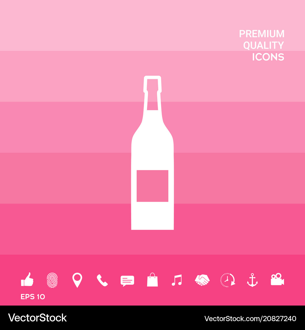 Bottle of wine icon Royalty Free Vector Image - VectorStock