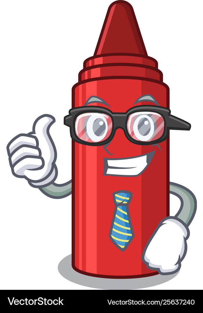 Businessman red crayon in character shape Vector Image
