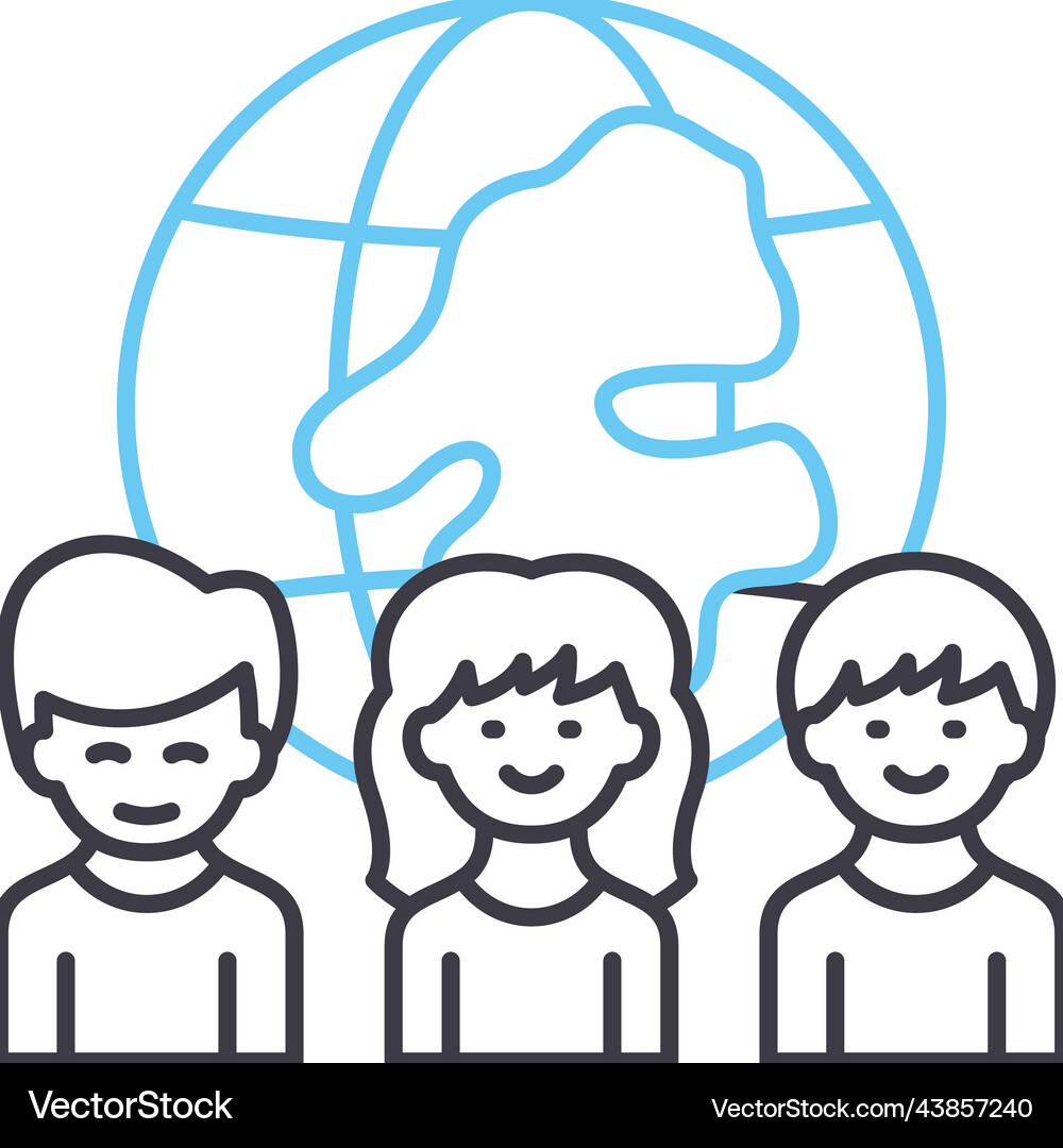 Changed world line icon outline symbol Royalty Free Vector