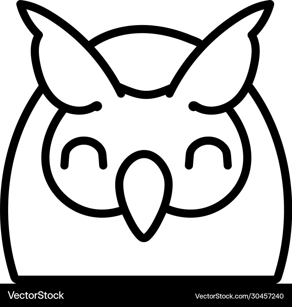 Cute little owl bird line style Royalty Free Vector Image