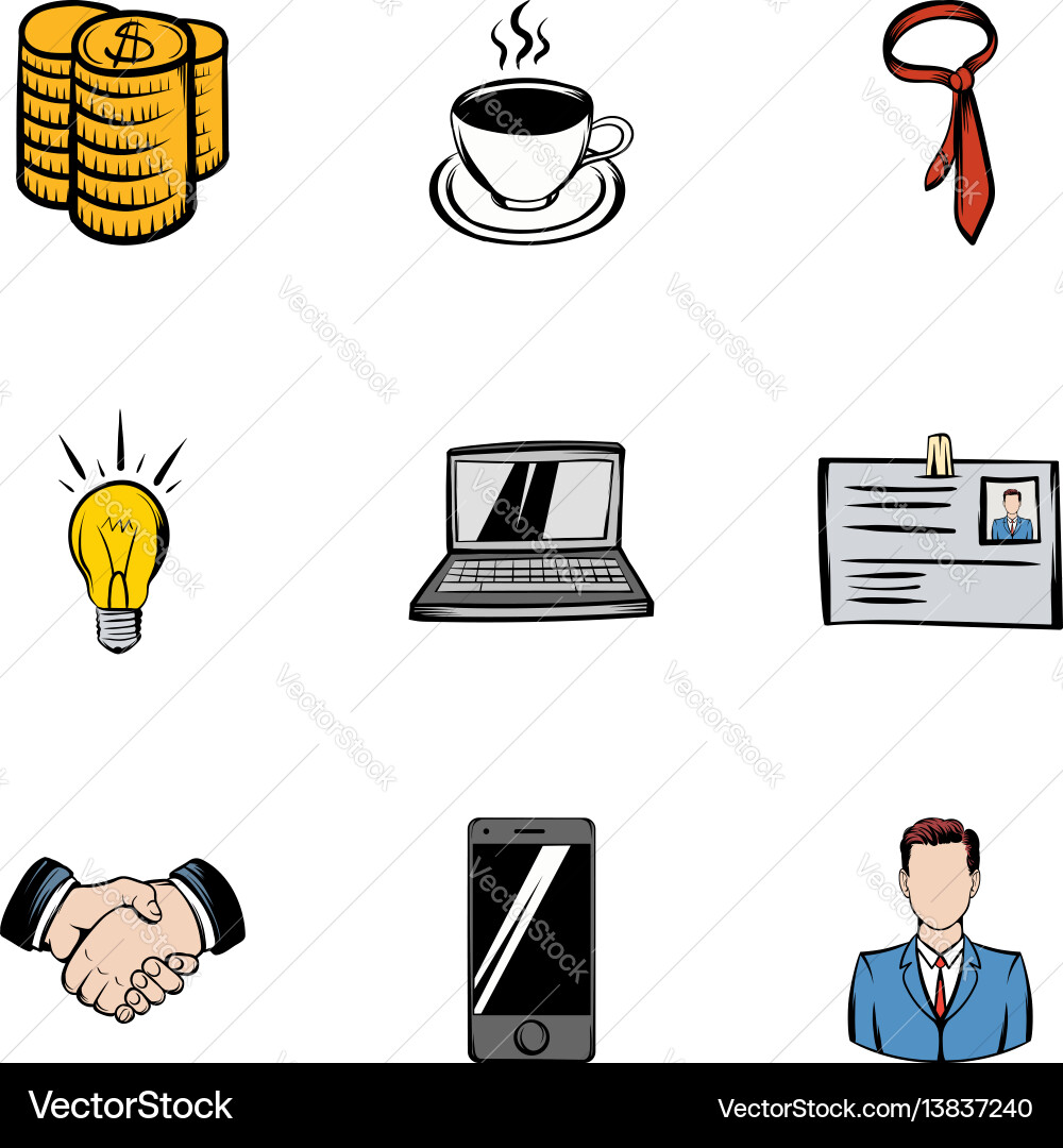 Firm icons set cartoon style Royalty Free Vector Image
