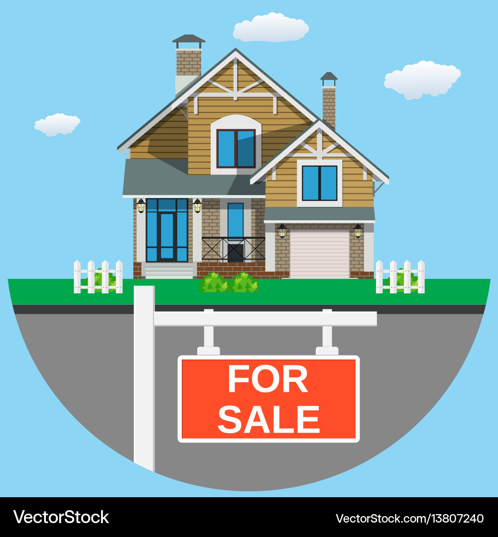 House for sale Royalty Free Vector Image - VectorStock