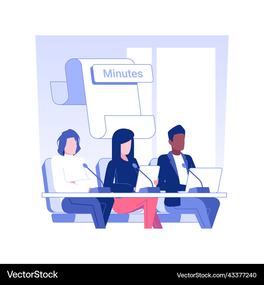 Meeting minutes isolated concept Royalty Free Vector Image
