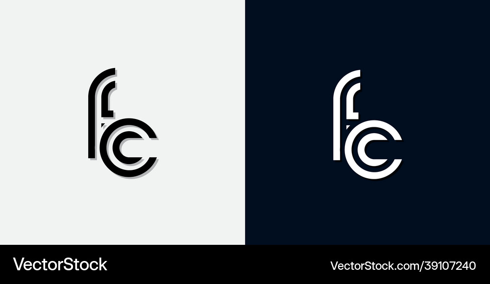 Modern abstract initial letter fc logo Royalty Free Vector
