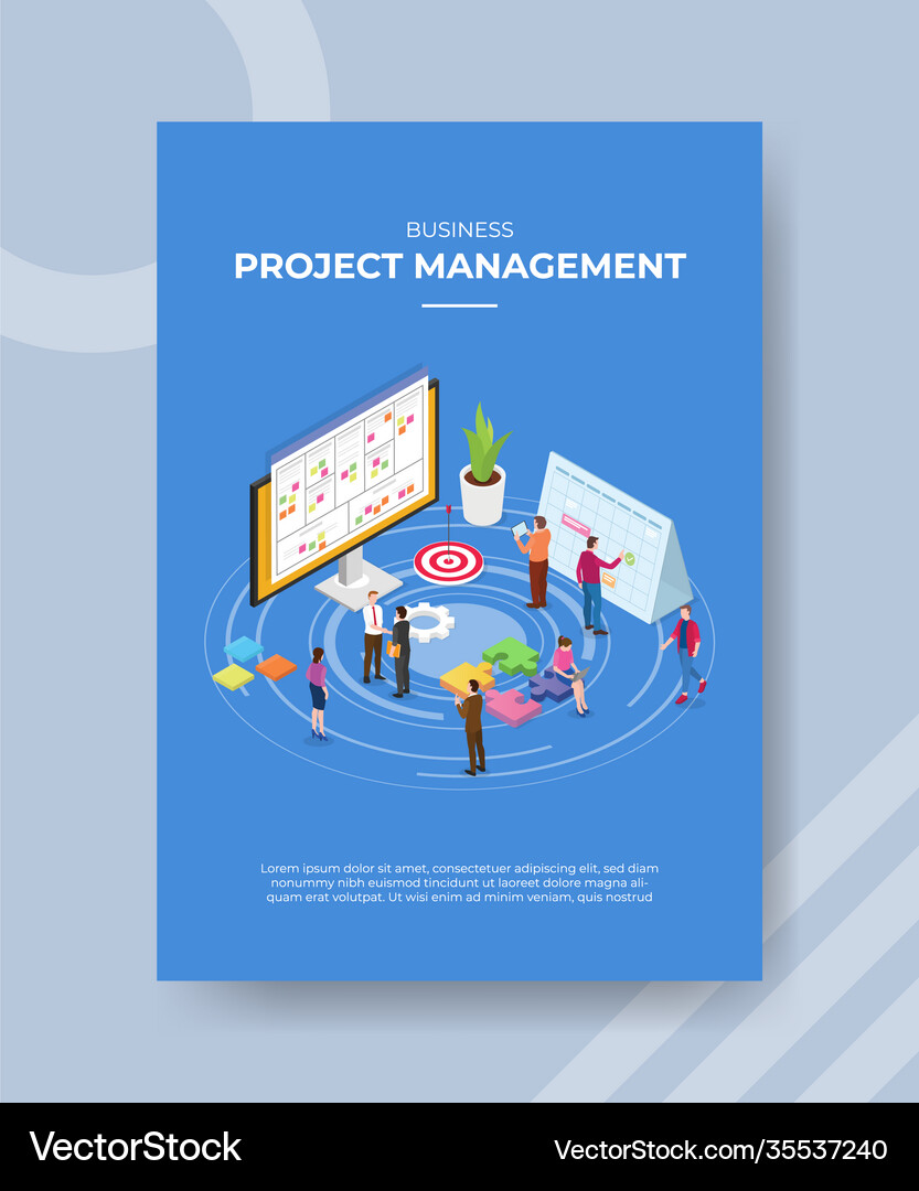 Project management people standing handshake deal Vector Image