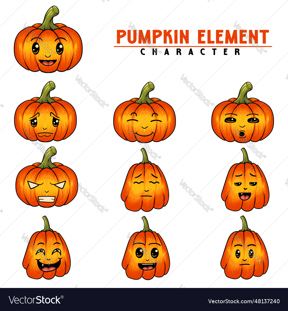 Pumpkin face expression Royalty Free Vector Image