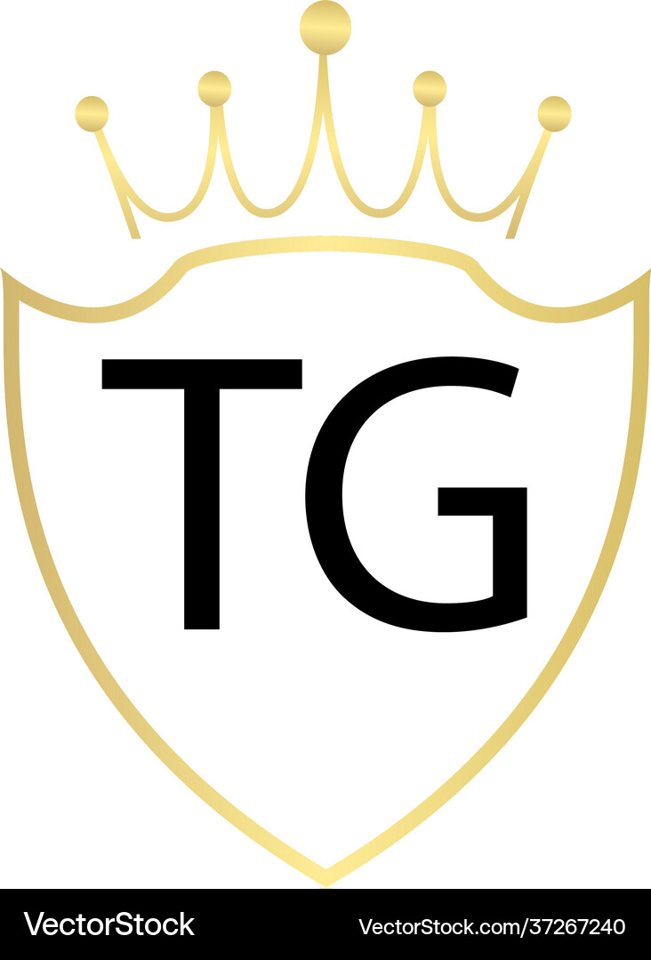 Tg letter logo design with simple style Royalty Free Vector