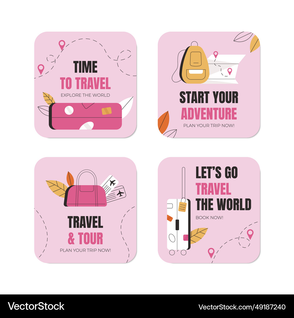 Travel stickers collection Royalty Free Vector Image