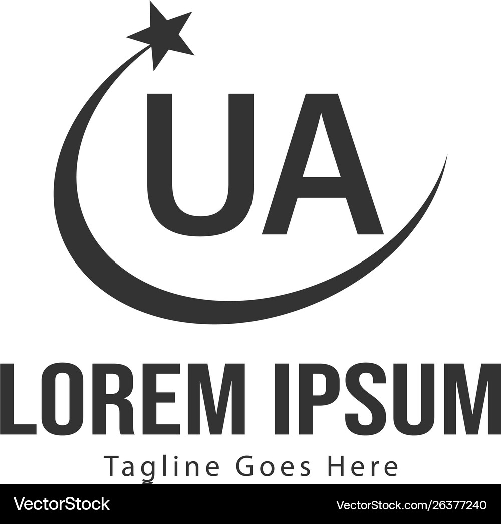 Ua letter logo design creative modern letters Vector Image