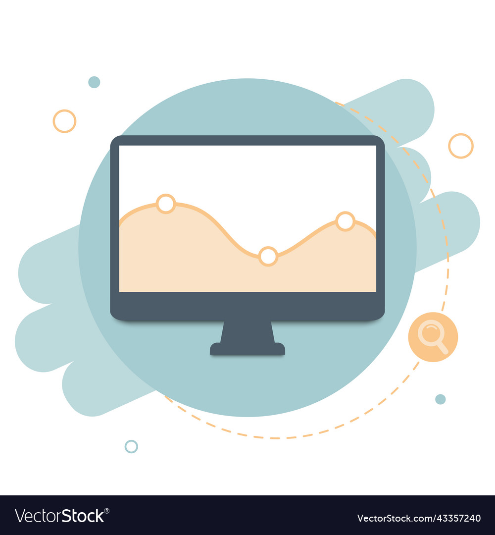Web analytic information on computer screen flat Vector Image Web analytic information on computer screen flat Vector Image