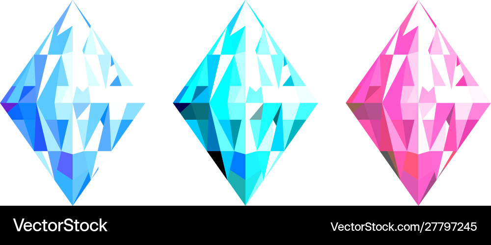 Abstract crystal colorful design geometric Vector Image