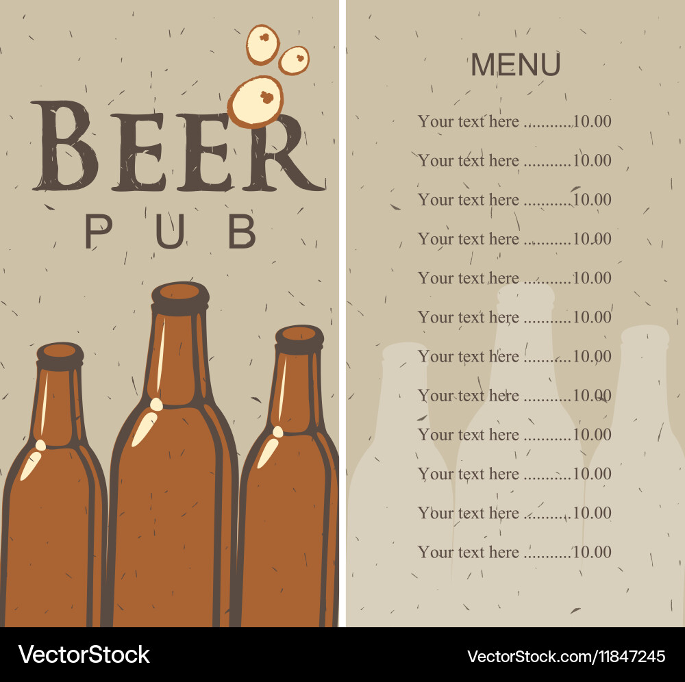 Beer menu and price Royalty Free Vector Image - VectorStock