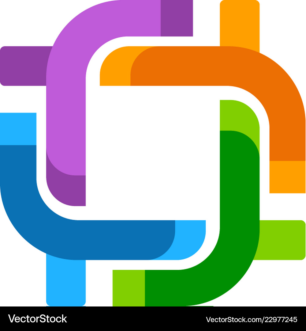 Circle geometry square colorful company logo Vector Image