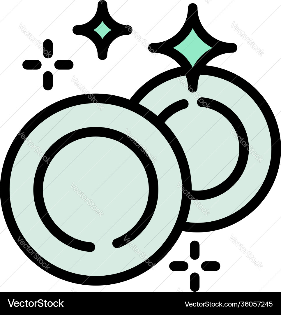 Clean dishes icon outline style Royalty Free Vector Image