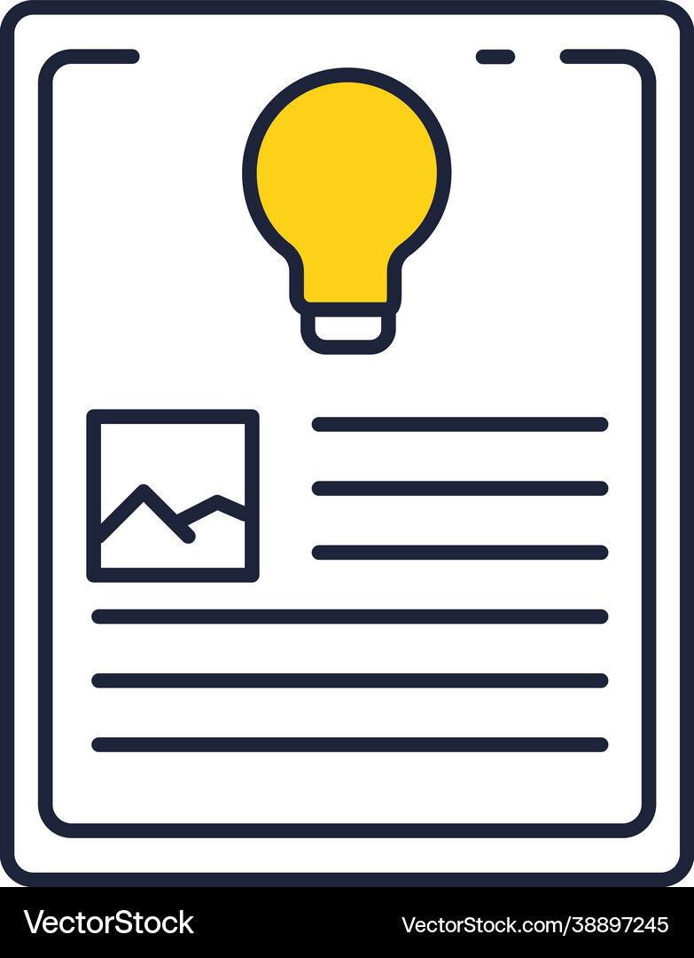 Intellectual property patent flat line icon Vector Image