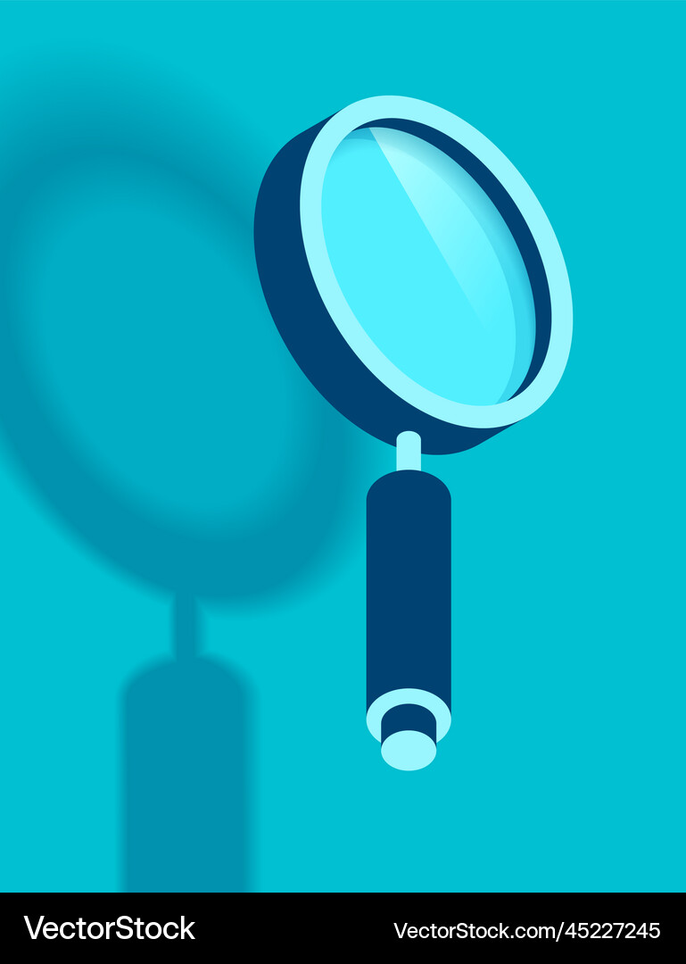 Magnifying glass icon in 3d flat style search Vector Image