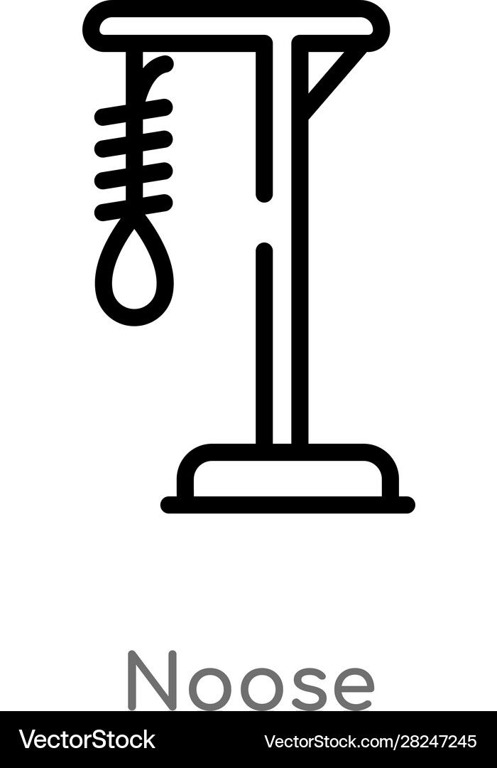 Outline noose icon isolated black simple line Vector Image