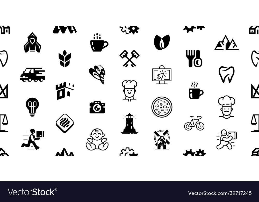 Seamless pattern with logos Royalty Free Vector Image