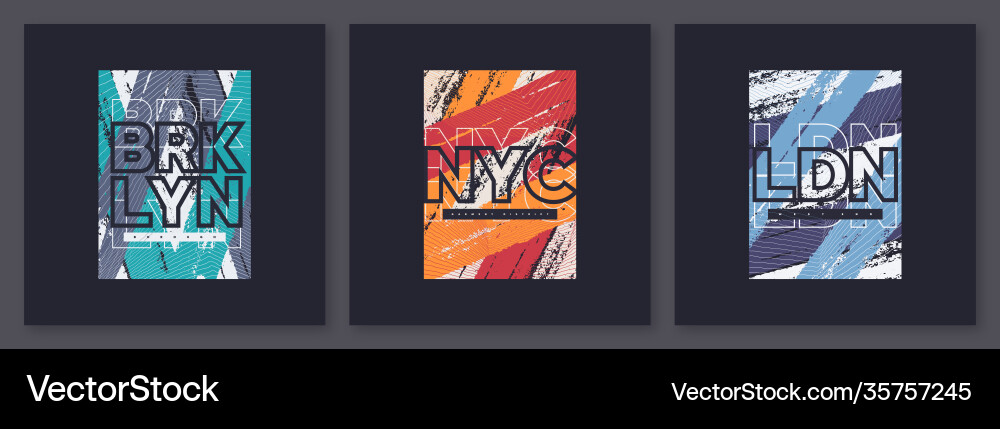 Set abstract geometric t-shirt designs Royalty Free Vector