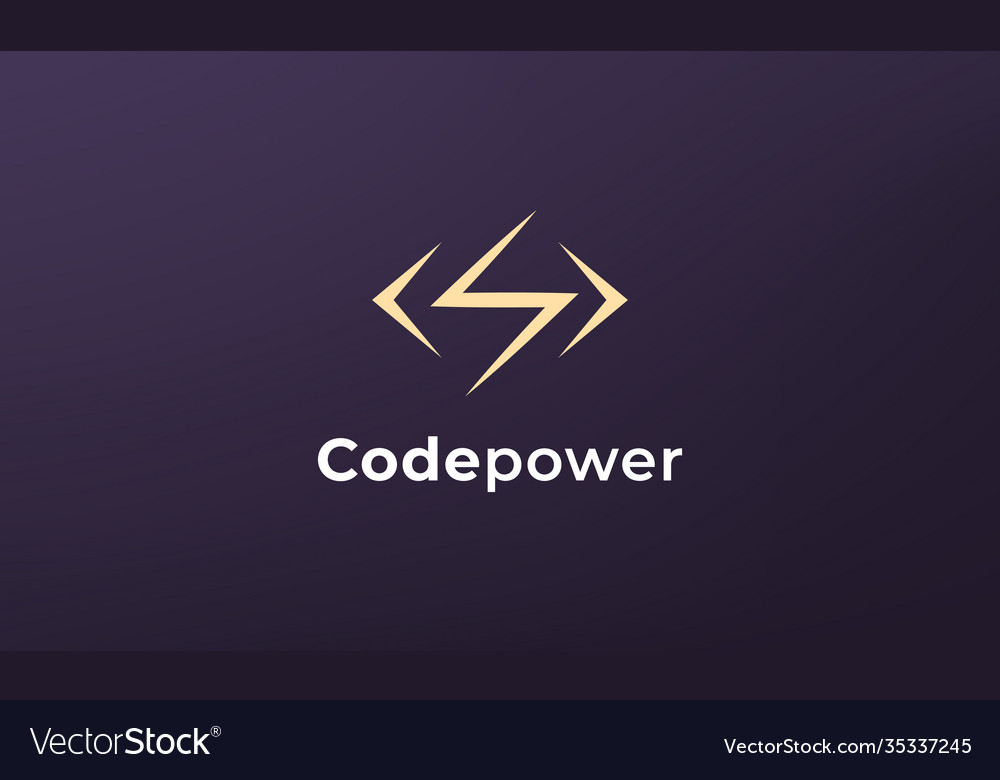 Simple and modern power code logo Royalty Free Vector Image