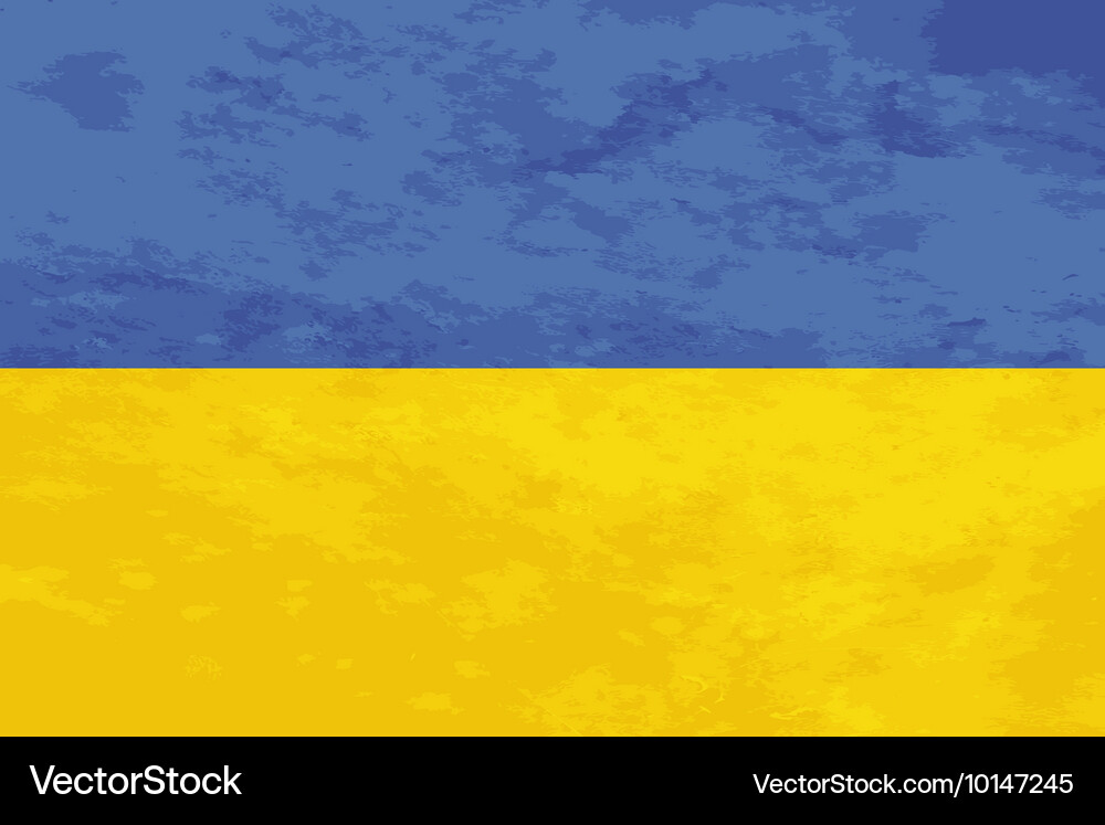 True proportions ukraine flag with texture Vector Image