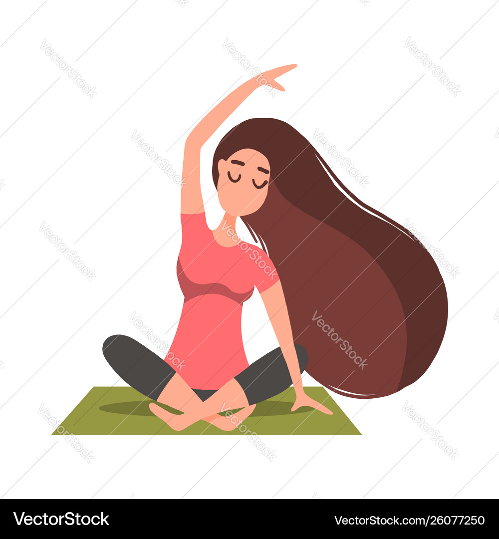 05 stretching woman Royalty Free Vector Image - VectorStock